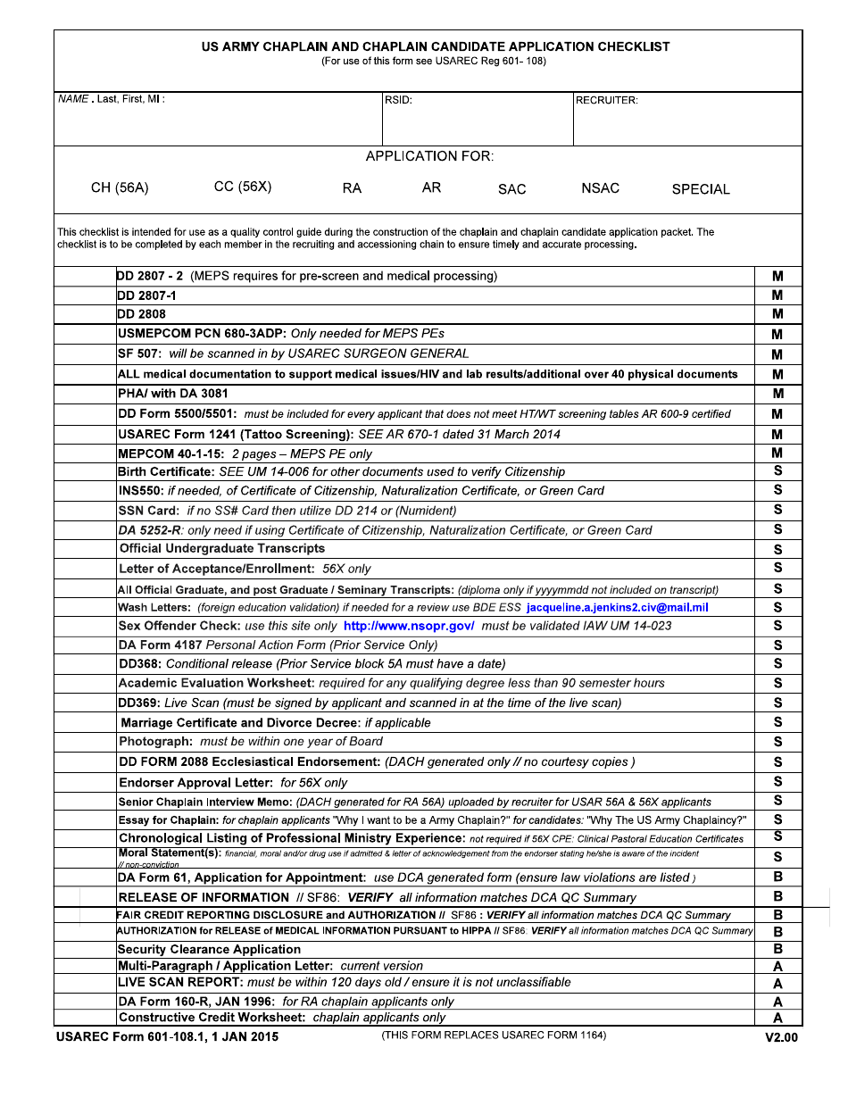 USAREC Form 601-108.1 - Fill Out, Sign Online and Download Fillable PDF ...