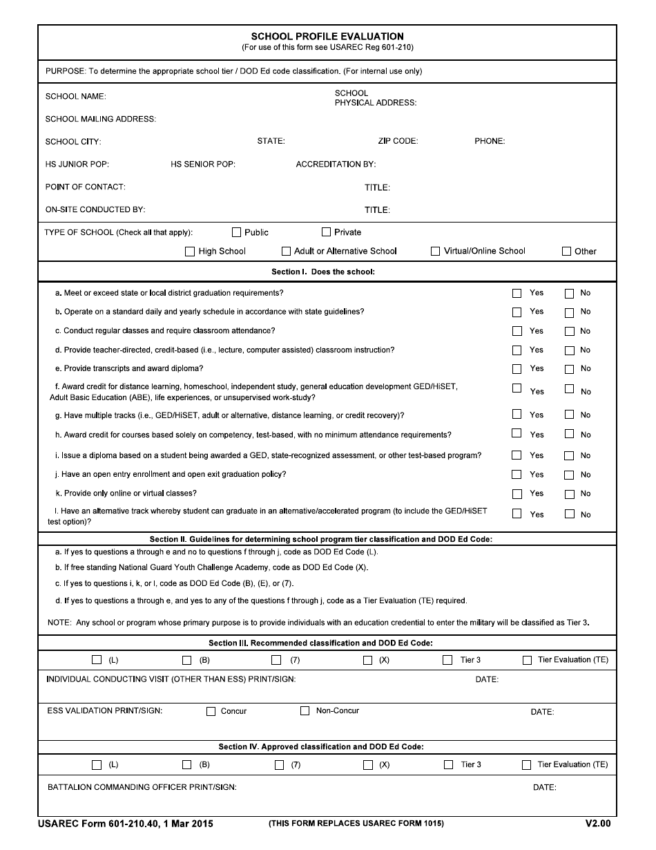 USAREC Form 601-210.40 - Fill Out, Sign Online and Download Fillable ...