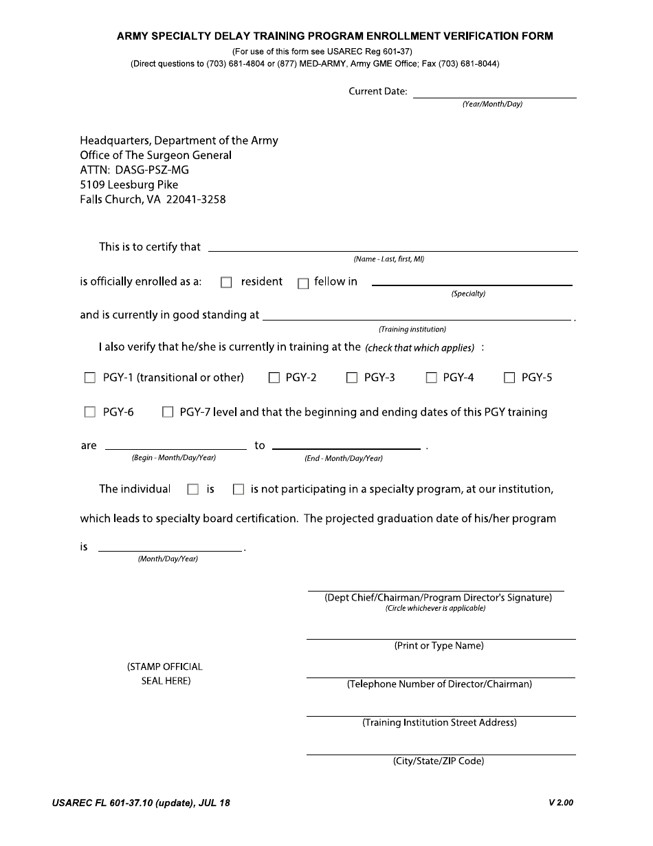 USAREC Form 601-37.10 - Fill Out, Sign Online and Download Fillable PDF ...