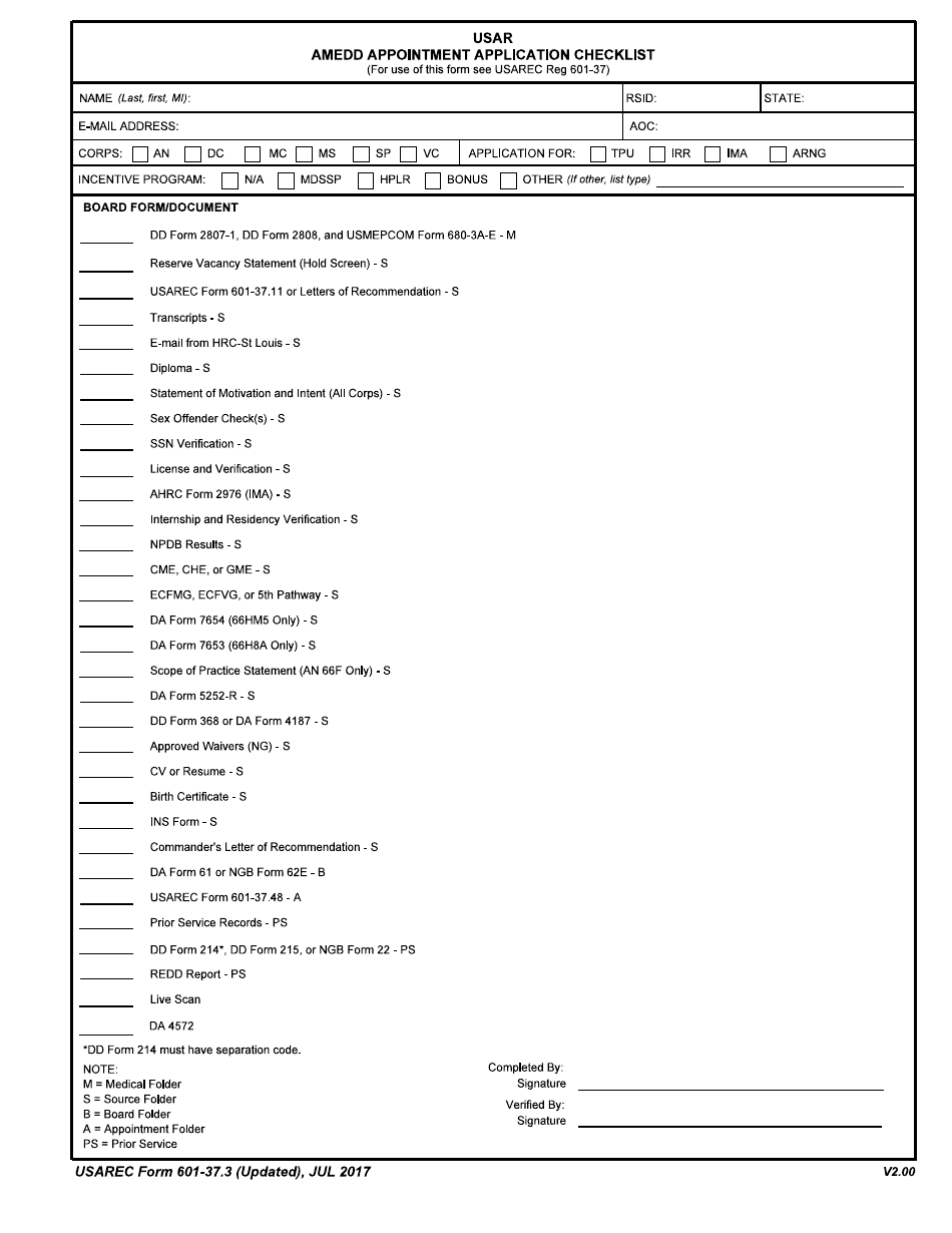 USAREC Form 601-37.3 - Fill Out, Sign Online and Download Fillable PDF ...