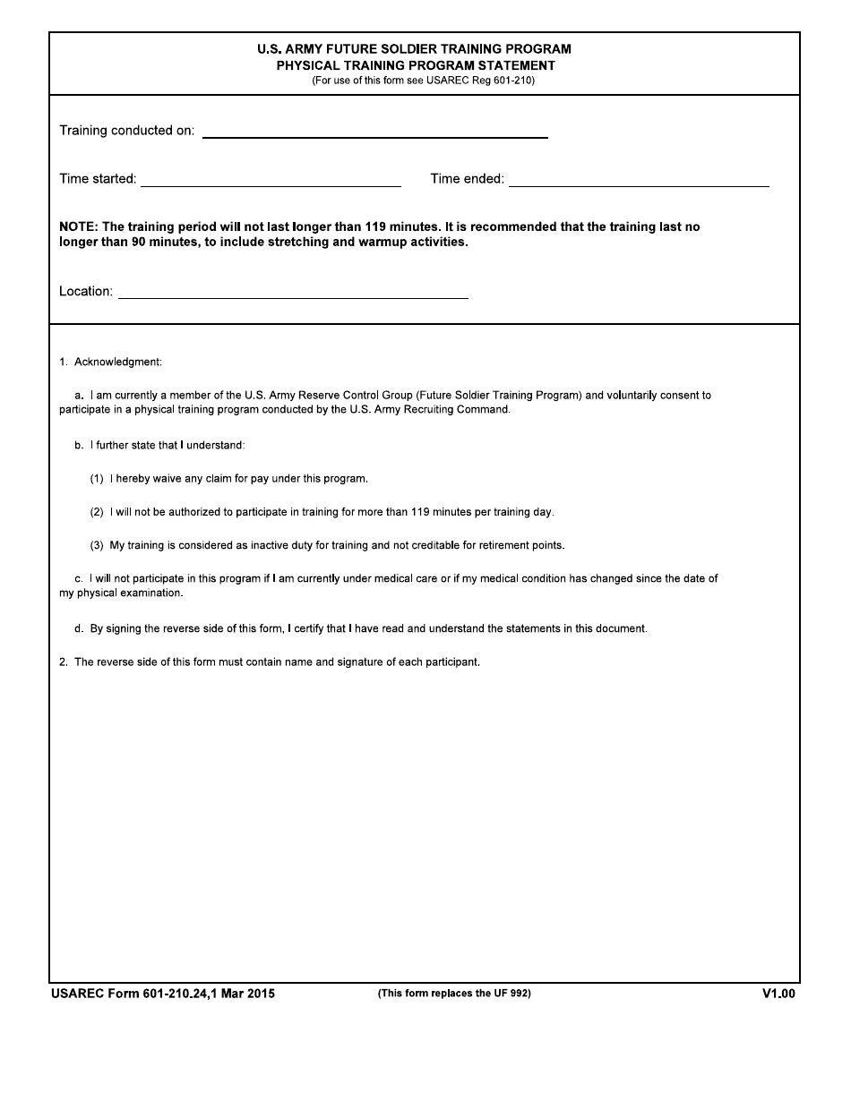 USAREC Form 601-210.24 - Fill Out, Sign Online and Download Fillable ...