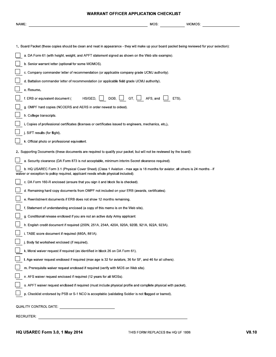 HQ USAREC Form 3.0 - Fill Out, Sign Online and Download Fillable PDF ...