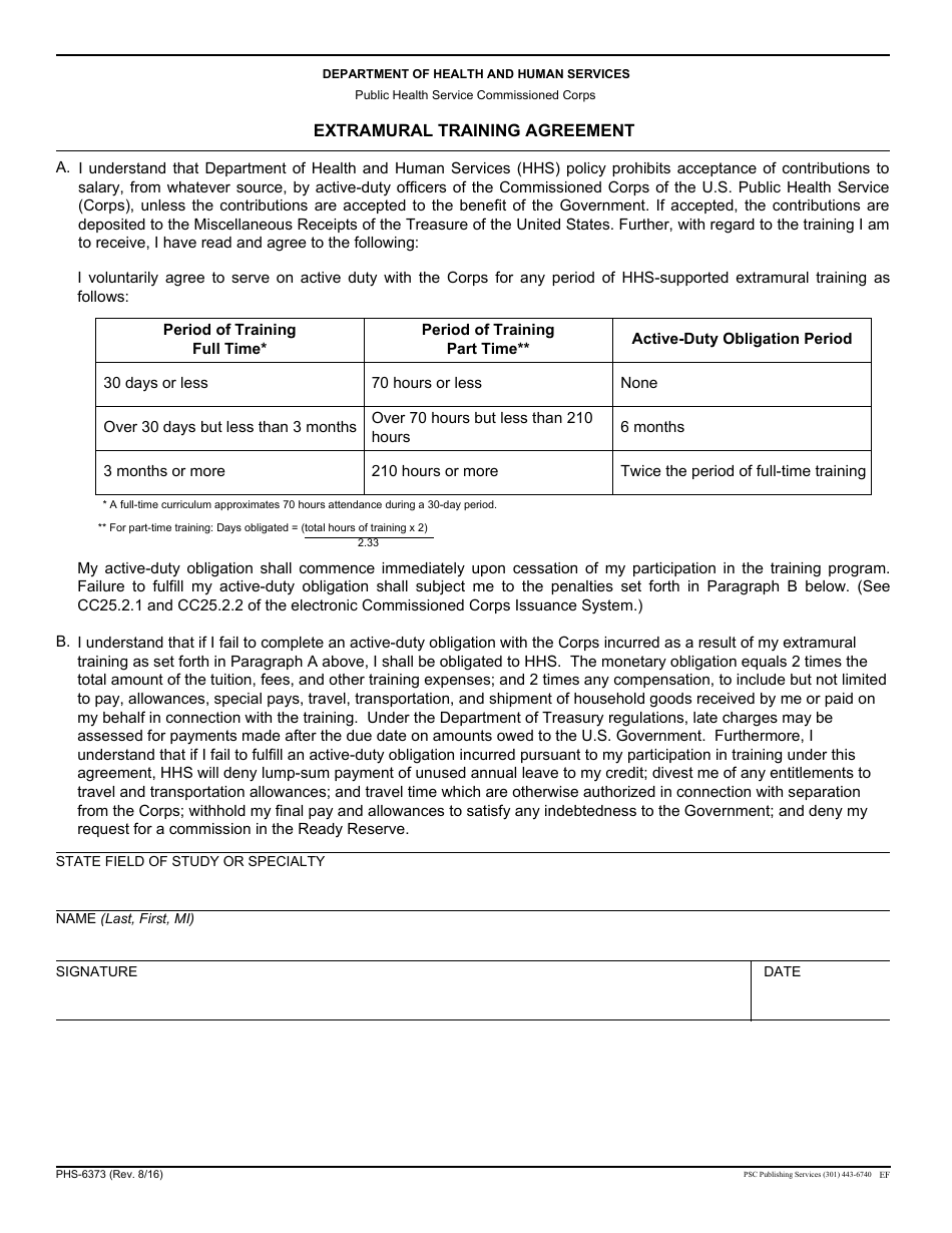 Form PHS-6373 - Fill Out, Sign Online and Download Fillable PDF | Templateroller