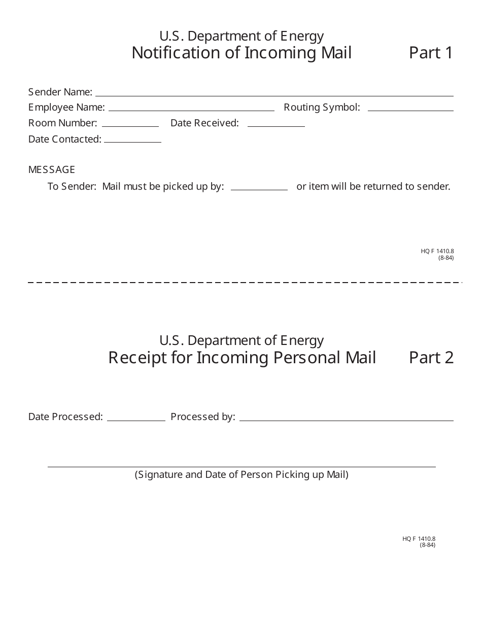 HQ Form 1410.8 - Fill Out, Sign Online and Download Printable PDF ...