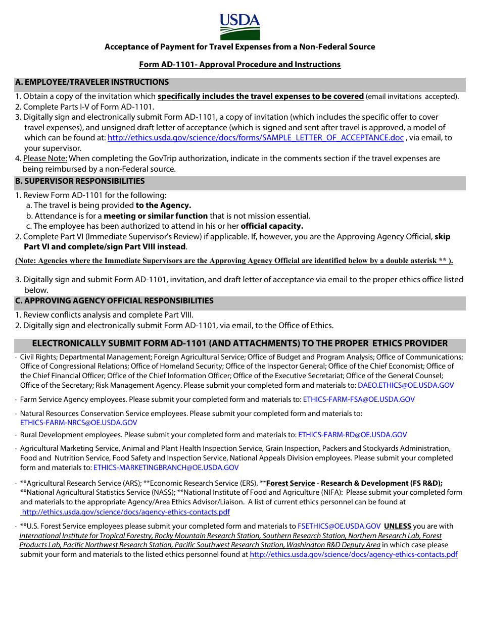 Form AD-1101 - Fill Out, Sign Online and Download Fillable PDF ...
