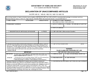 CBP Form 255 Download Fillable PDF or Fill Online Declaration of ...