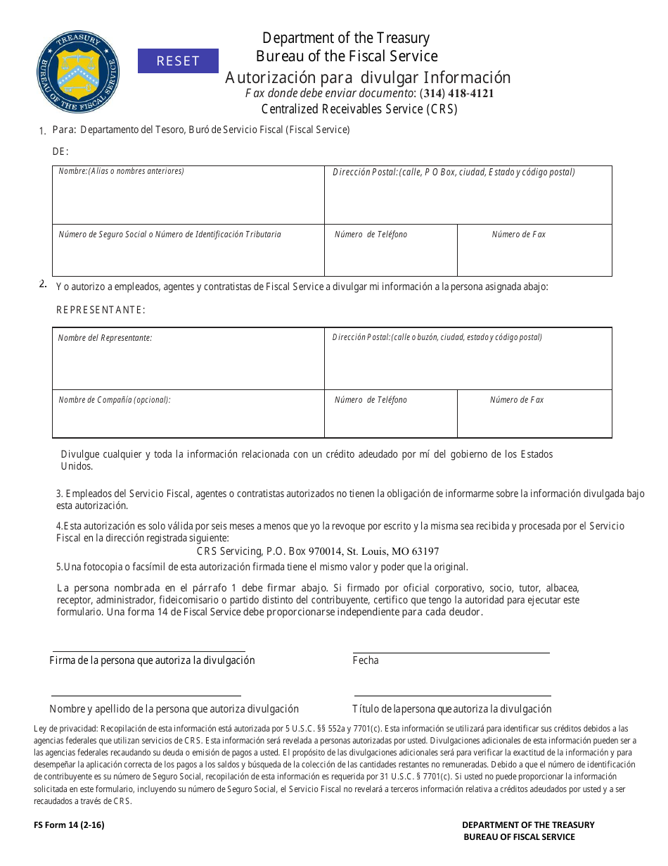 FS Formulario 14 - Fill Out, Sign Online and Download Fillable PDF ...