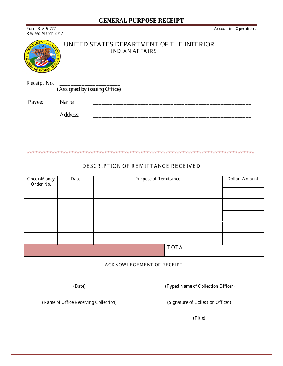 BIA Form BIA5-777 - Fill Out, Sign Online and Download Printable PDF | Templateroller