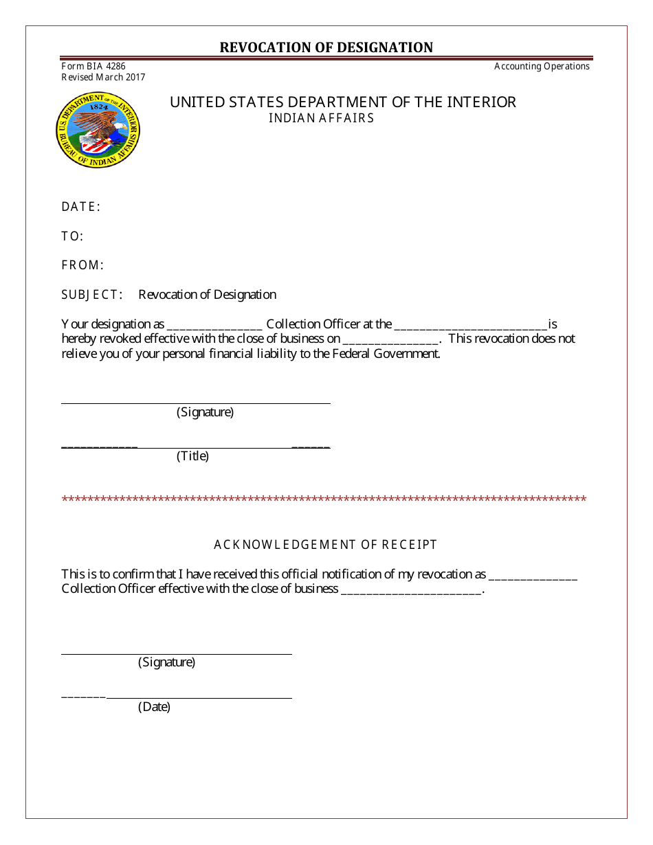 BIA Form BIA4286 - Fill Out, Sign Online and Download Printable PDF ...