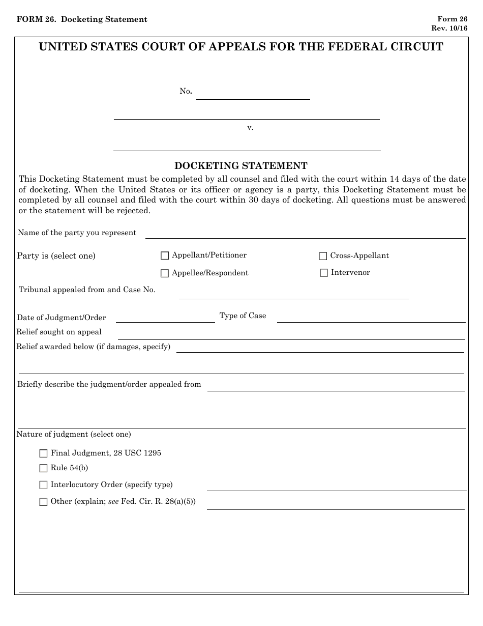 Form 26 - Fill Out, Sign Online and Download Fillable PDF | Templateroller