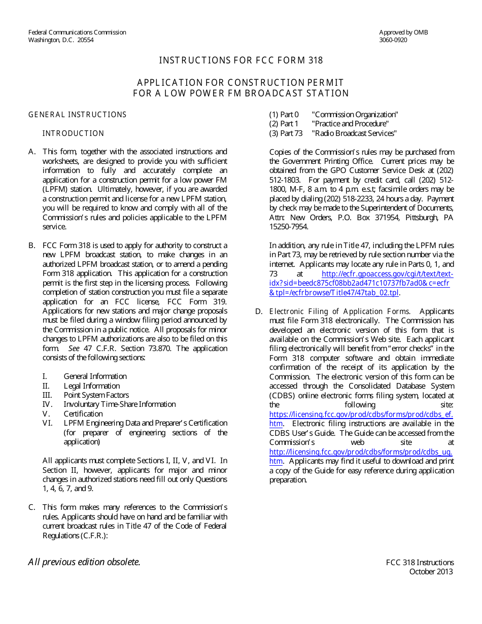 FCC Form 318 - Fill Out, Sign Online and Download Fillable PDF ...
