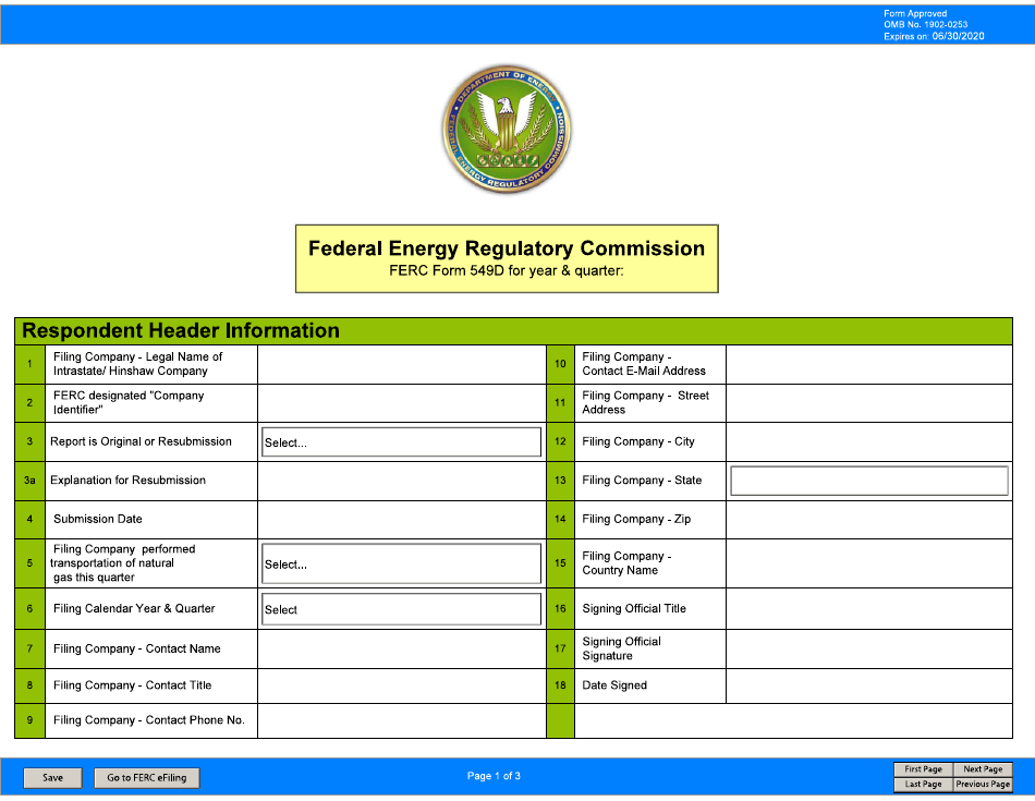 FERC Form 549D - Fill Out, Sign Online and Download Fillable PDF ...