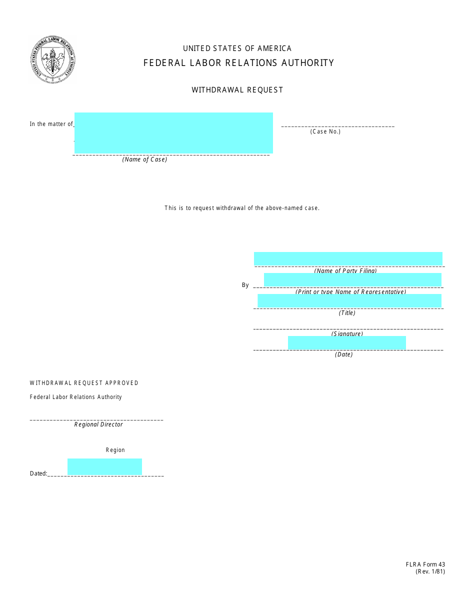 FLRA Form 43 - Fill Out, Sign Online and Download Fillable PDF ...