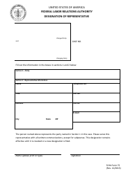 FLRA Form 75 Download Fillable PDF or Fill Online Designation of ...