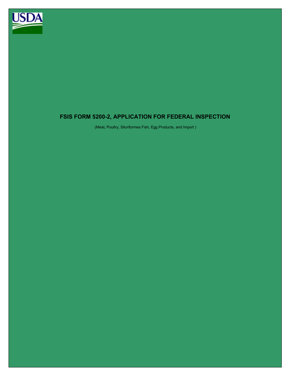 FSIS Form 5200-2 - Fill Out, Sign Online and Download Fillable PDF ...