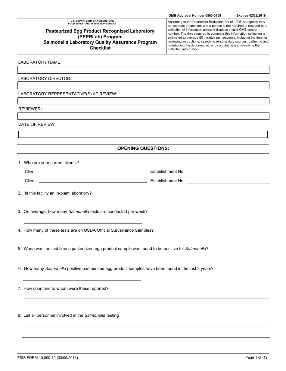 FSIS Form 10,000-10 - Fill Out, Sign Online and Download Fillable PDF ...