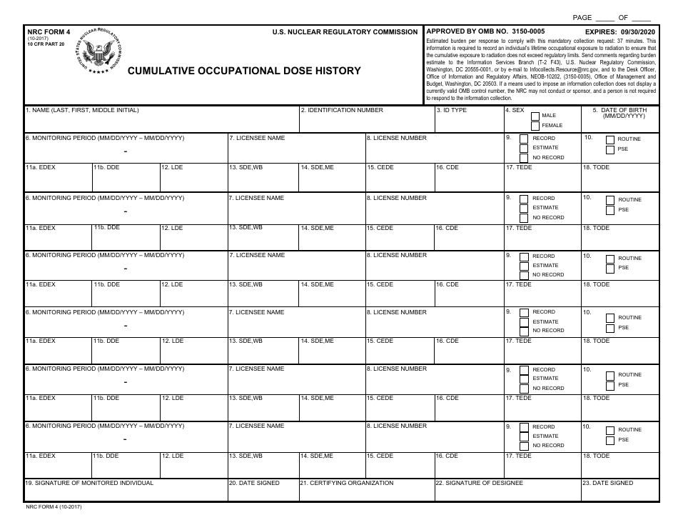 NRC Form 4 - Fill Out, Sign Online and Download Fillable PDF ...