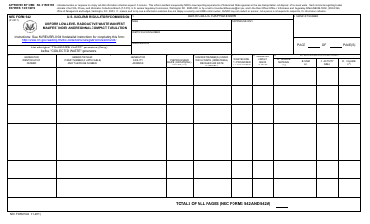 NRC Form 540 Download Fillable PDF or Fill Online Uniform Low-Level ...