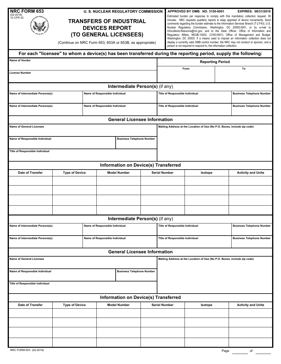 NRC Form 653 - Fill Out, Sign Online and Download Fillable PDF ...