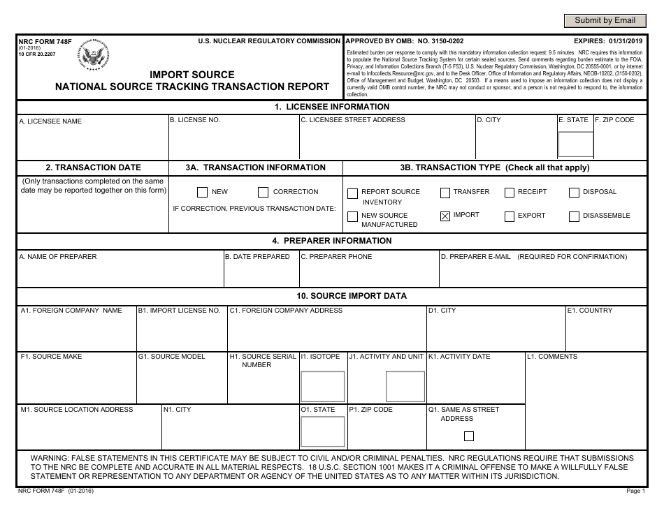NRC Form 748f - Fill Out, Sign Online and Download Fillable PDF ...