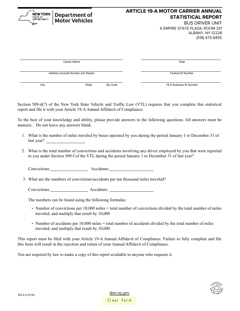 Form DS-3.3 - Fill Out, Sign Online and Download Fillable PDF, New York ...