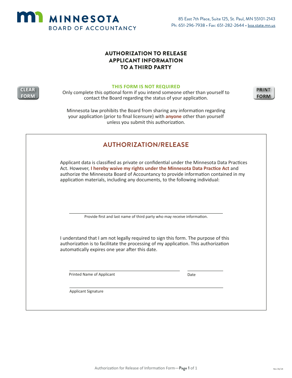 Minnesota Authorization To Release Applicant Information To A Third minnesota-authorization-to-release-applicant-information-to-a-third