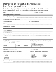 New York City Domestic or Household Employees: Job Description Form ...