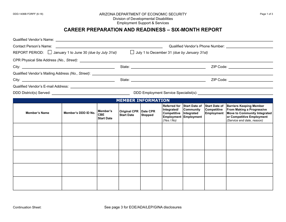 Form DDD-1406B FORFF - Fill Out, Sign Online and Download Fillable PDF ...