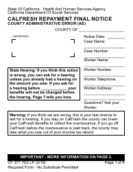Form CF377.7D3 LP Download Fillable PDF or Fill Online CalFresh ...