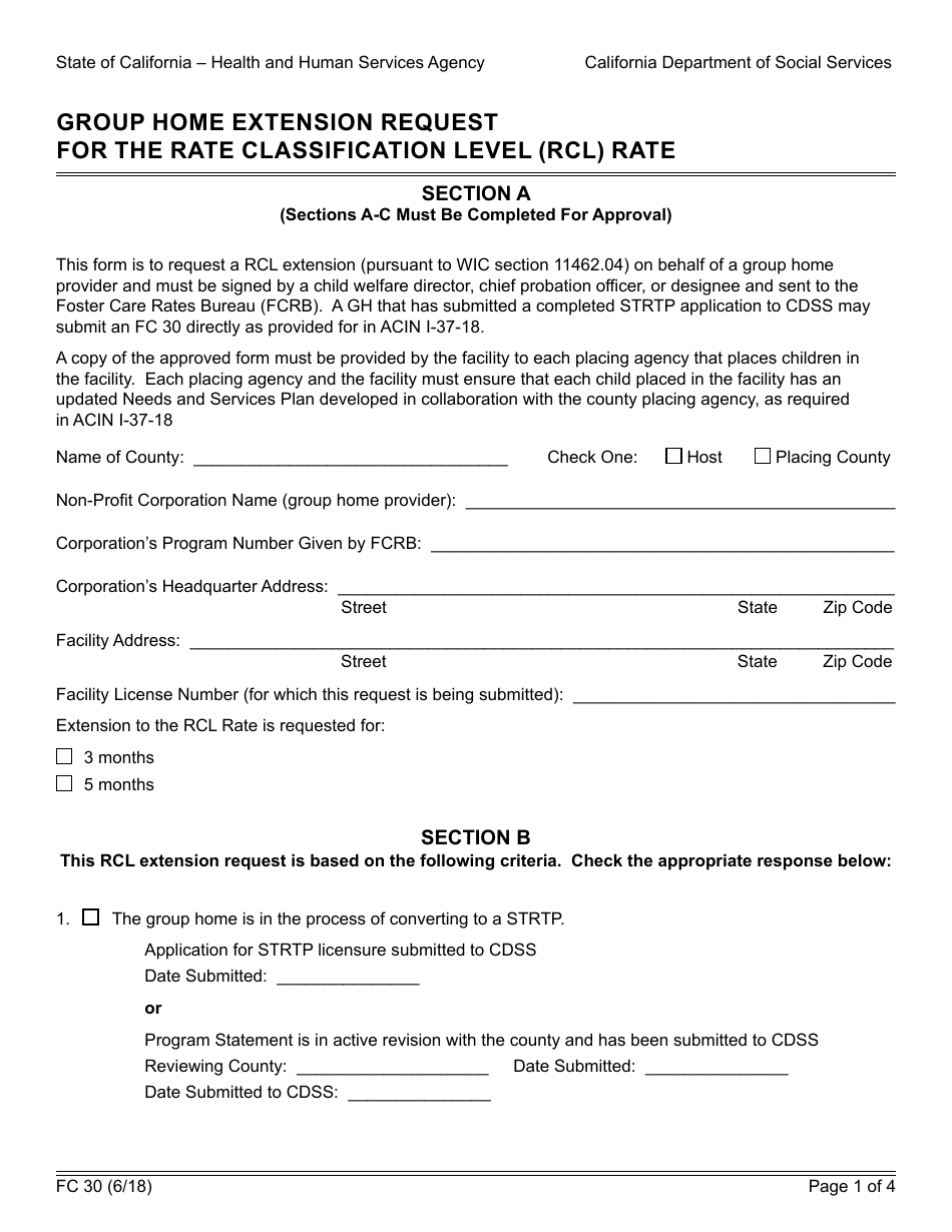 Form FC30 - Fill Out, Sign Online and Download Fillable PDF, California ...