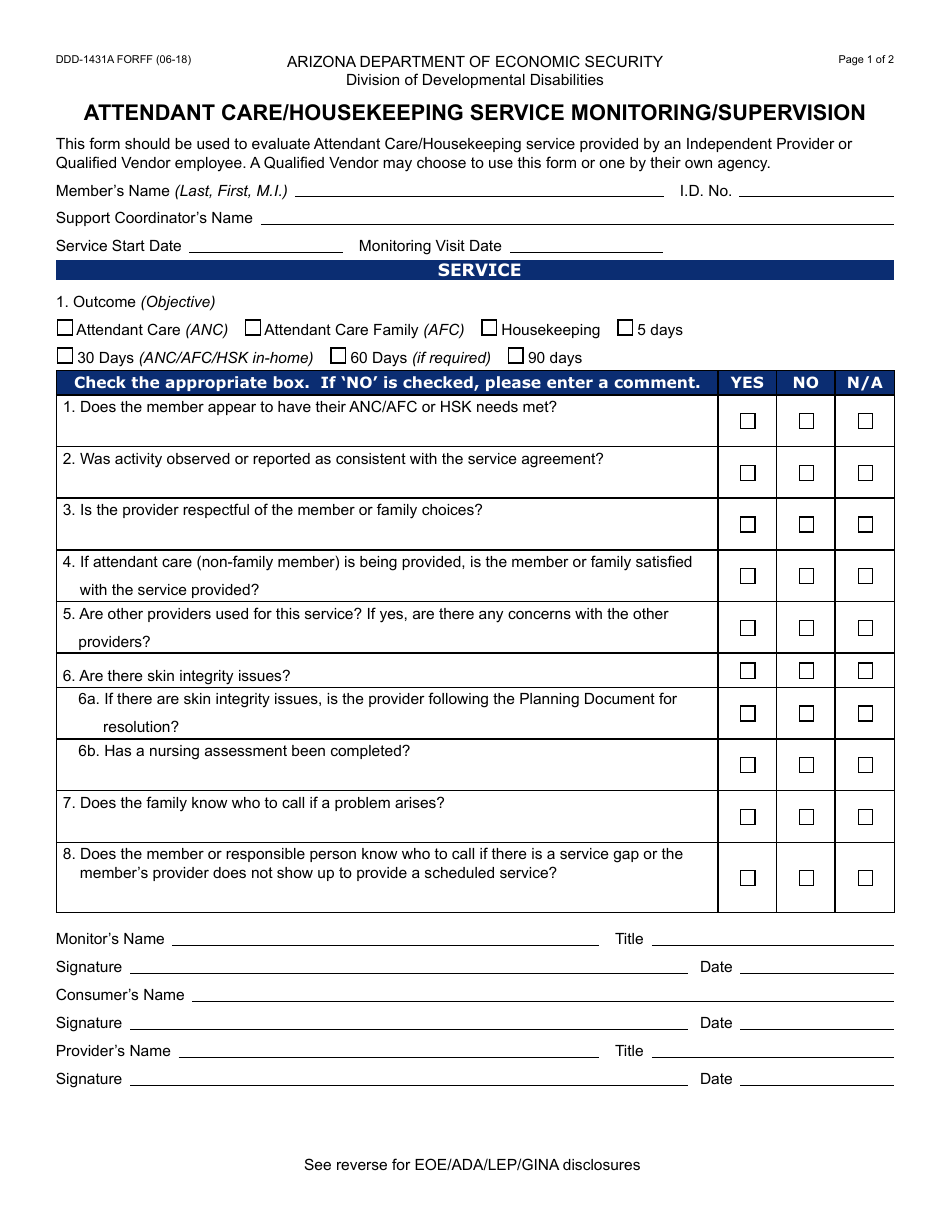 Form DDD-1431A FORFF - Fill Out, Sign Online and Download Fillable PDF ...