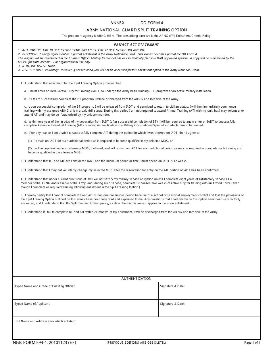 NGB Form 594-4 (DD Form 4) - Fill Out, Sign Online and Download ...