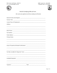 FWS Form 3-2273 Download Fillable PDF or Fill Online Title 50 Certifying Official Form ...