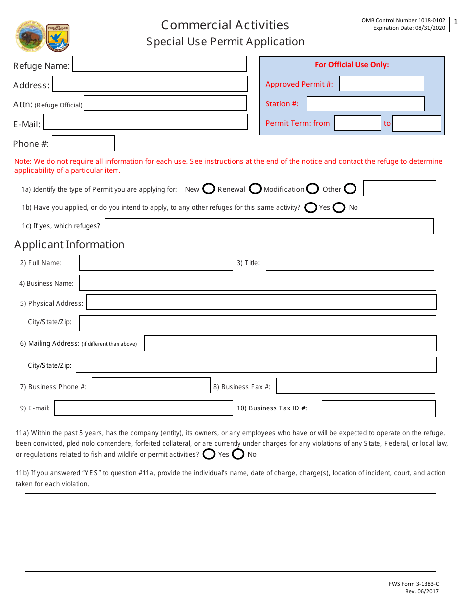 FWS Form 3-1383-С - Fill Out, Sign Online and Download Fillable PDF ...