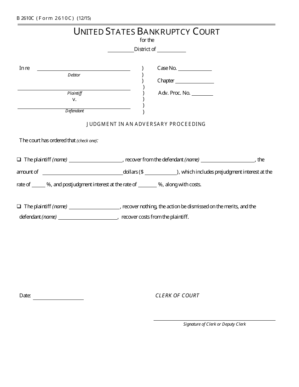 Form B2610C - Fill Out, Sign Online and Download Printable PDF ...