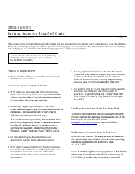 Download Instructions for Form 410 Proof of Claim PDF | Templateroller