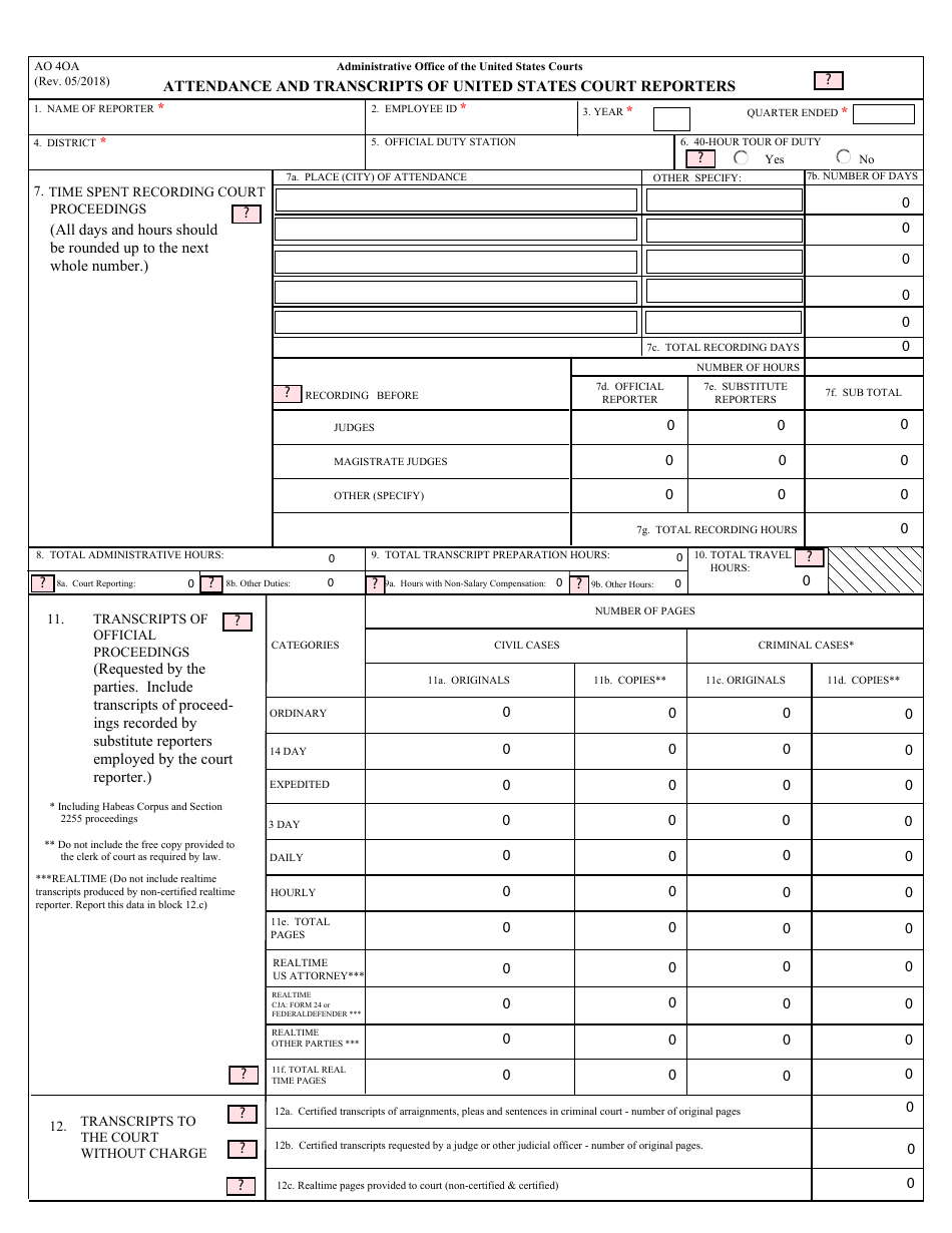 Form AO40A - Fill Out, Sign Online and Download Fillable PDF ...