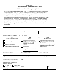 Form NIH-2590-1 Download Fillable PDF or Fill Online Verification of U ...