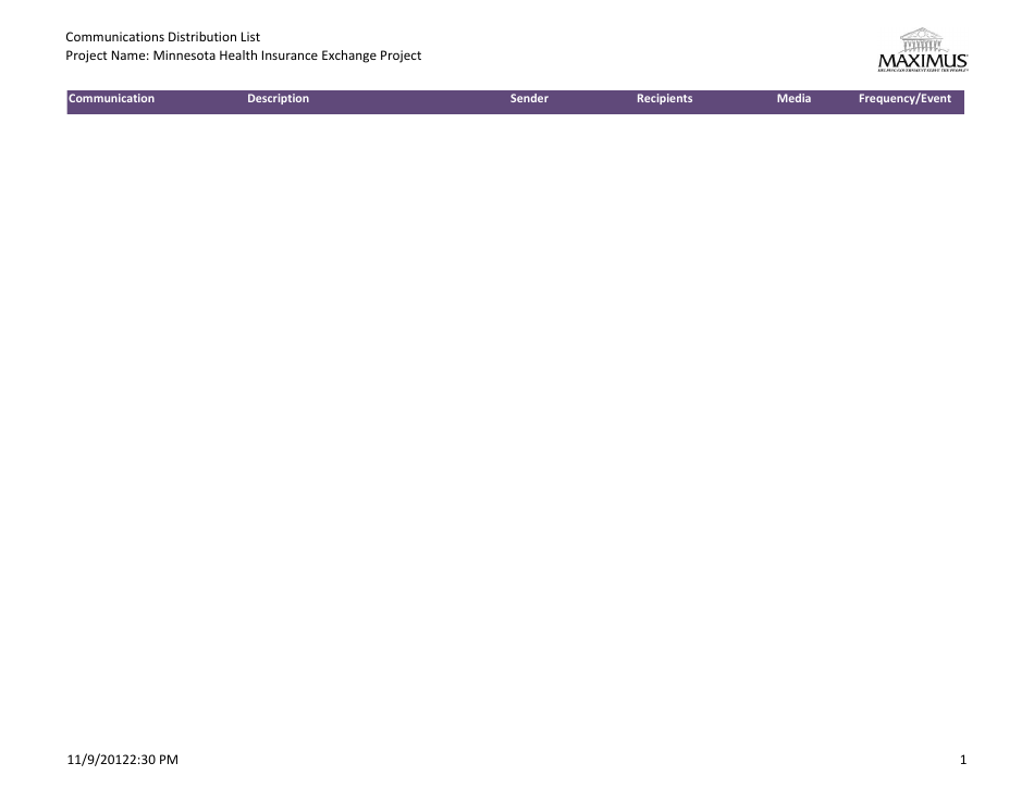 Communications Distribution List - Maximus Download Printable PDF ...