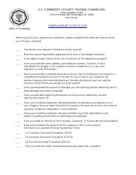 Complaint's Checklist Form Download Printable PDF | Templateroller