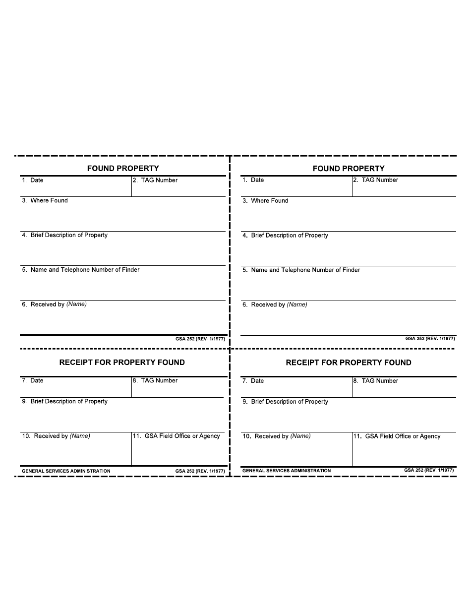 GSA Form 252 - Fill Out, Sign Online and Download Fillable PDF ...