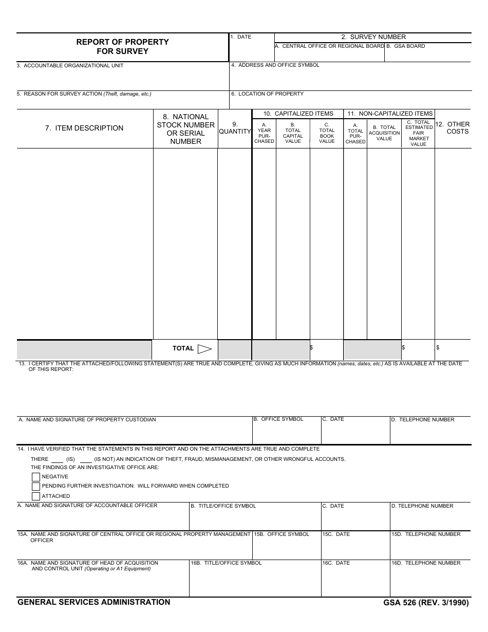 GSA Form 526 - Fill Out, Sign Online and Download Fillable PDF ...