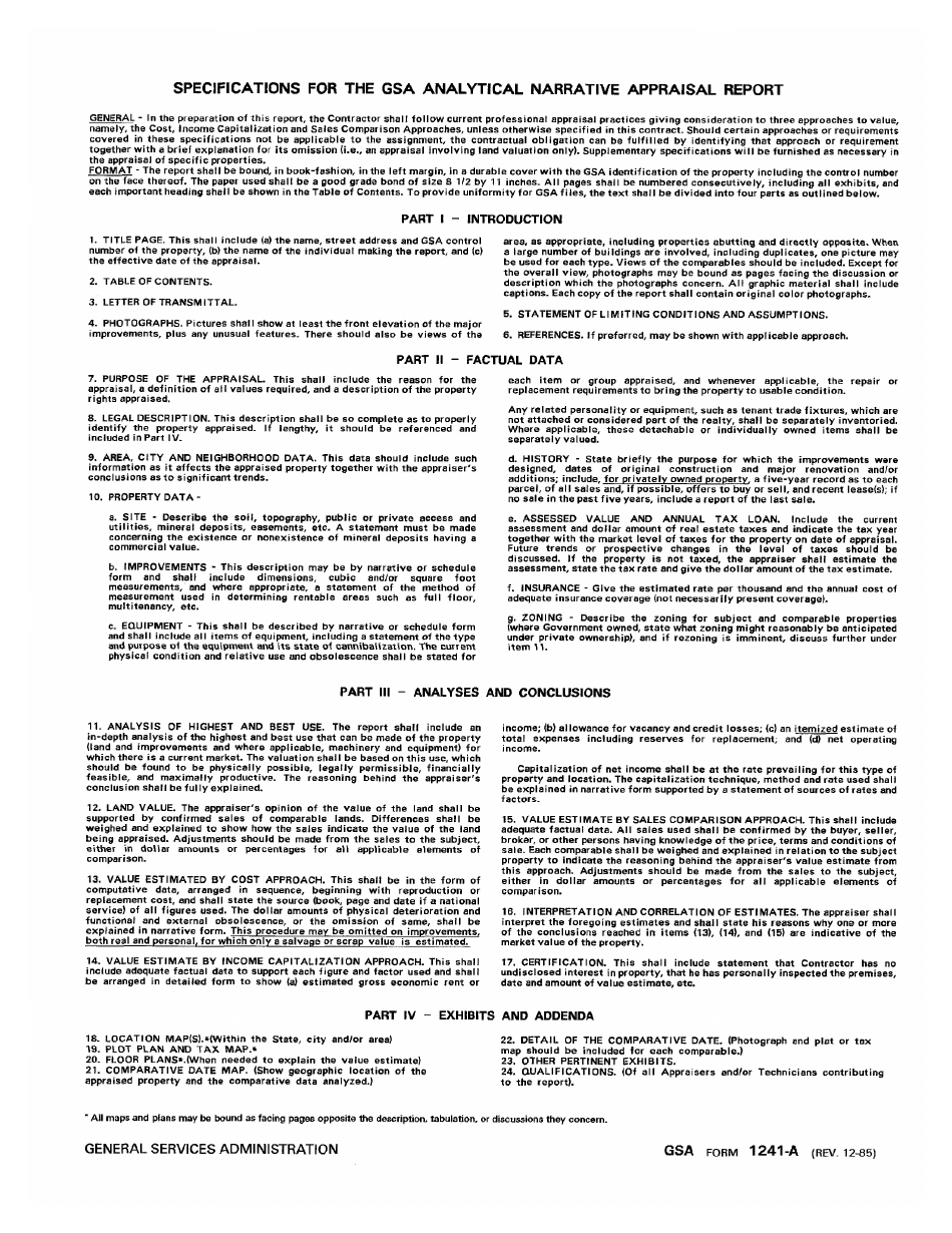 GSA Form 1241-A - Fill Out, Sign Online and Download Printable PDF ...