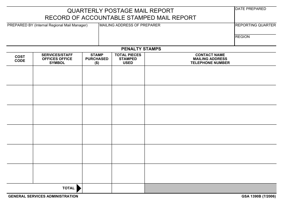 GSA Form 1390B - Fill Out, Sign Online and Download Fillable PDF ...