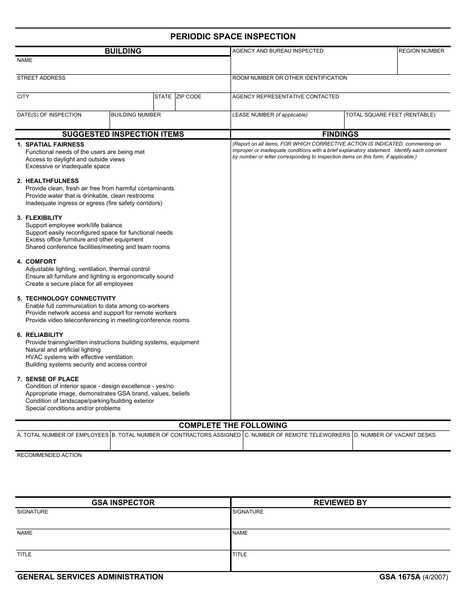 GSA Form 1657A - Fill Out, Sign Online and Download Fillable PDF ...