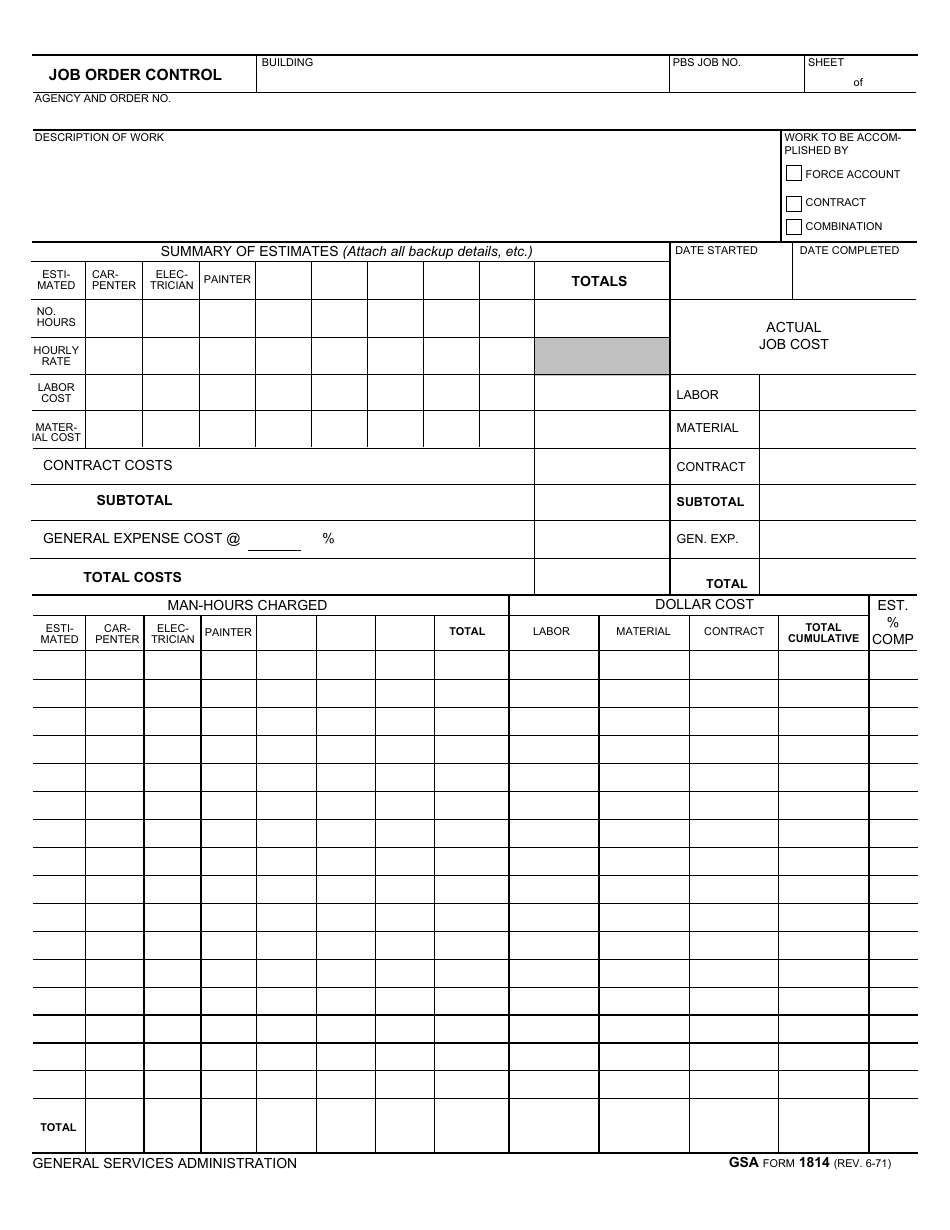 GSA Form 1814 - Fill Out, Sign Online and Download Fillable PDF ...