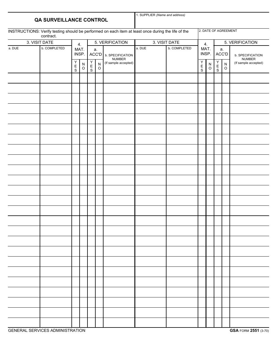 GSA Form 2551 - Fill Out, Sign Online and Download Fillable PDF ...