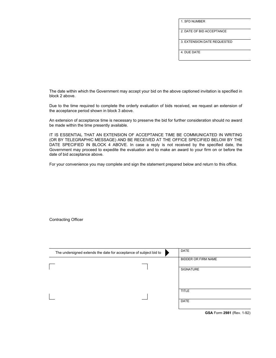 GSA Form 2981 - Fill Out, Sign Online and Download Fillable PDF ...