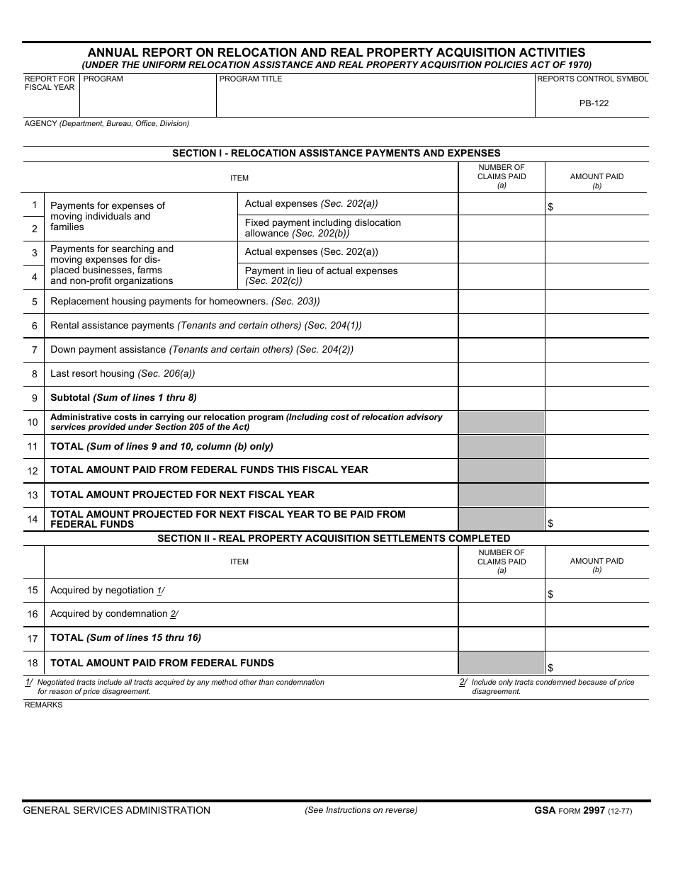 GSA Form 2997 - Fill Out, Sign Online and Download Fillable PDF ...