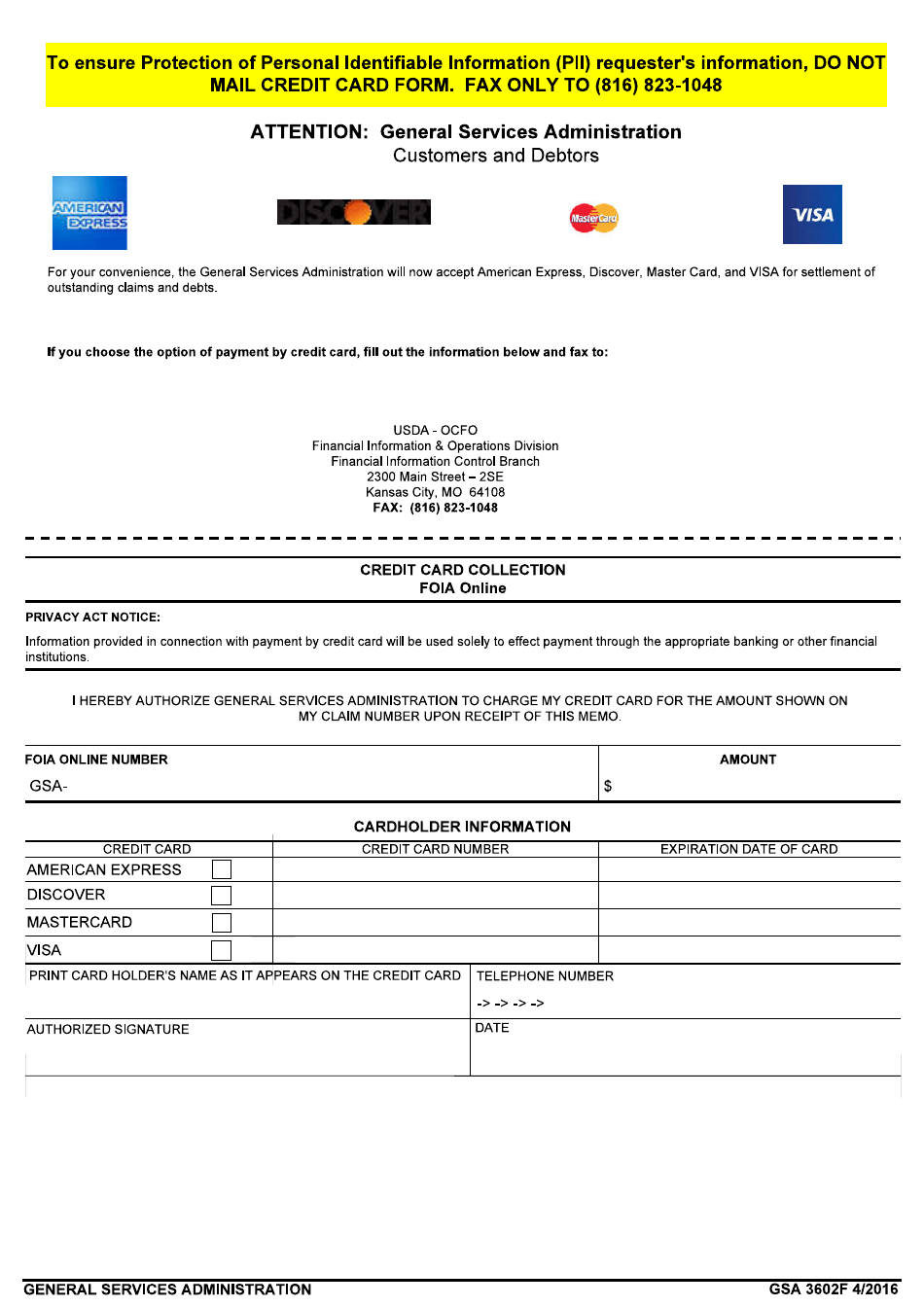 GSA Form 3602F - Fill Out, Sign Online and Download Fillable PDF ...